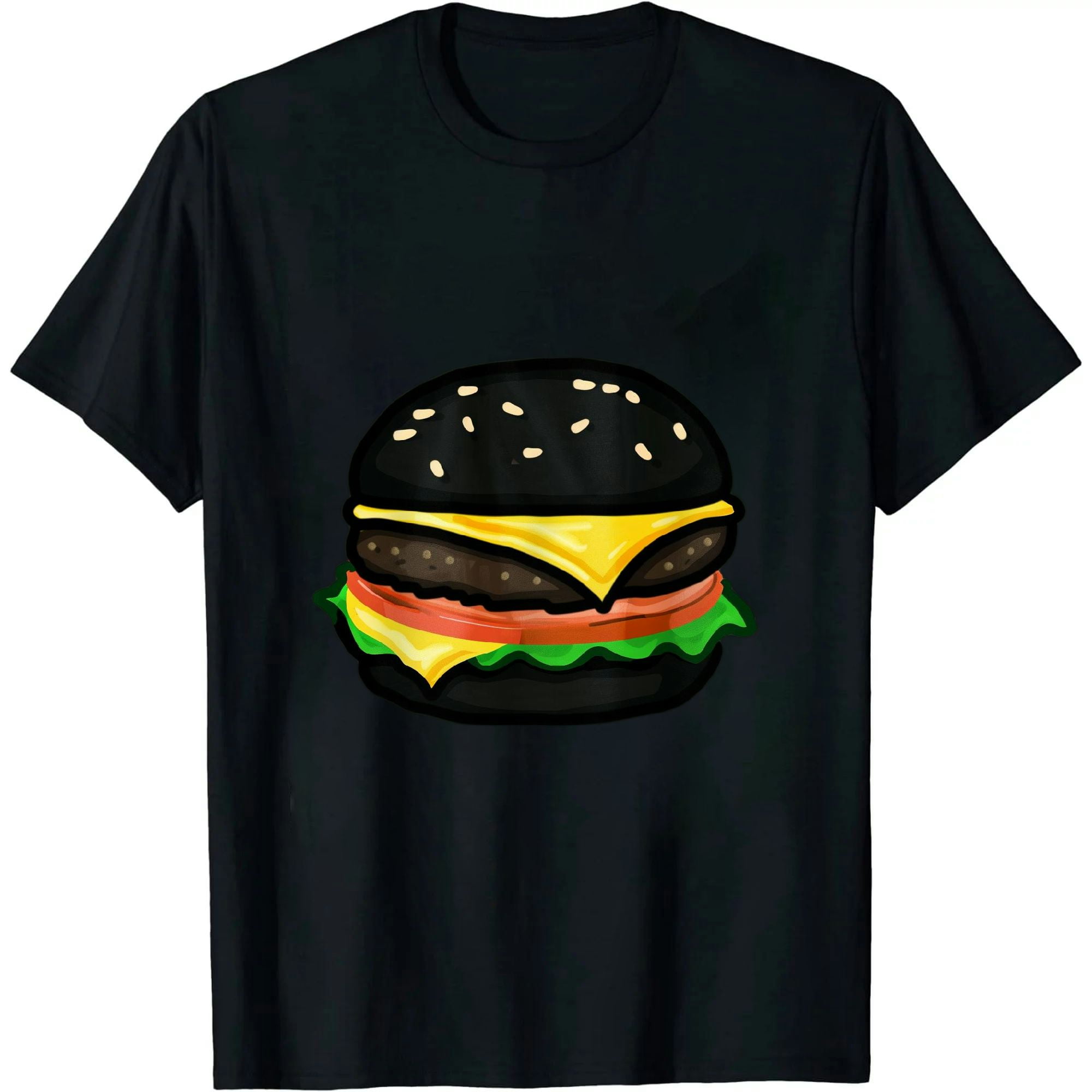 GOSMITH Cheeseburger Emoticon T-Shirt Hamburger Cheese BBQ - Walmart.com
