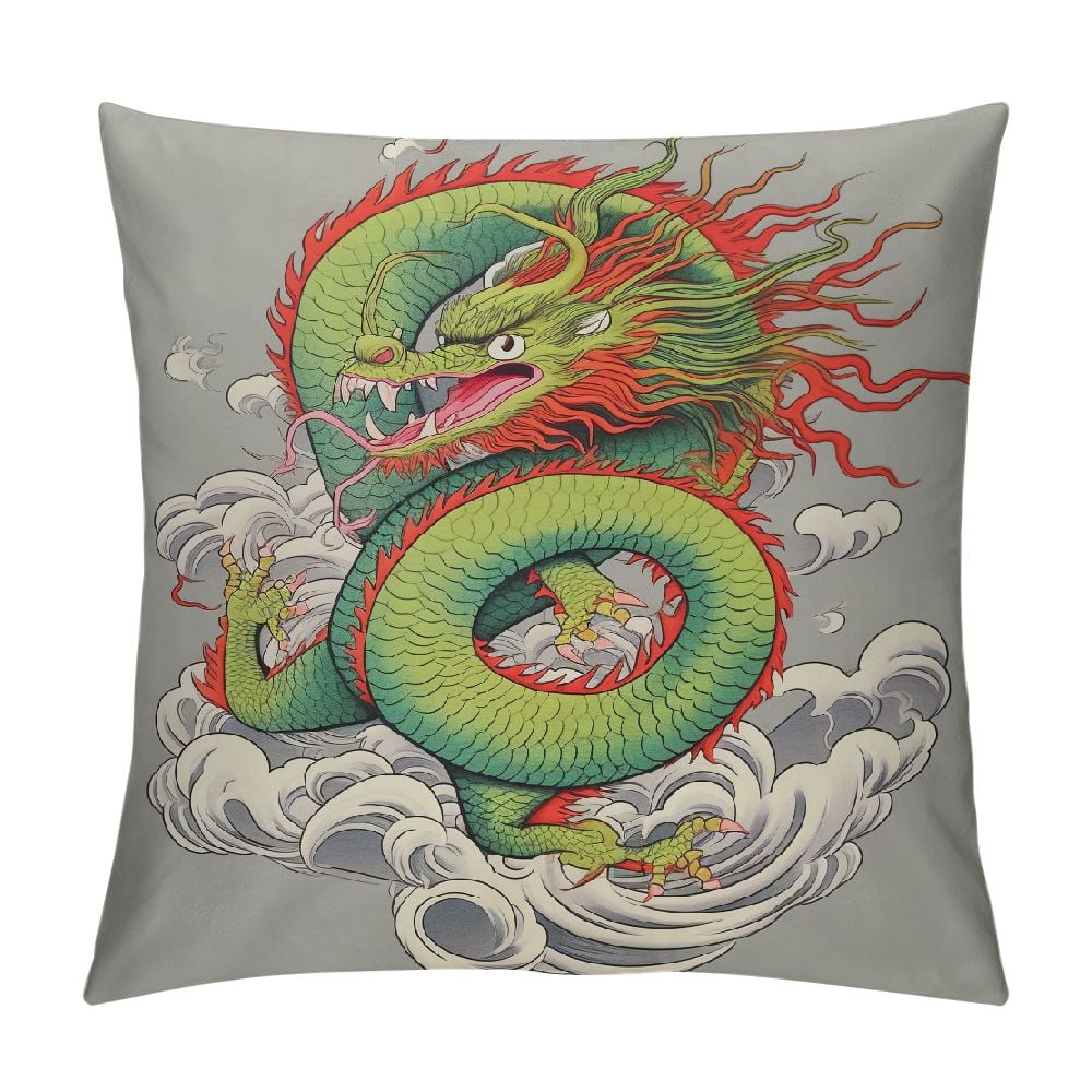 Gosmith Chinese Dragon Lunar New Year 2024 Throw Pillow Multicolor