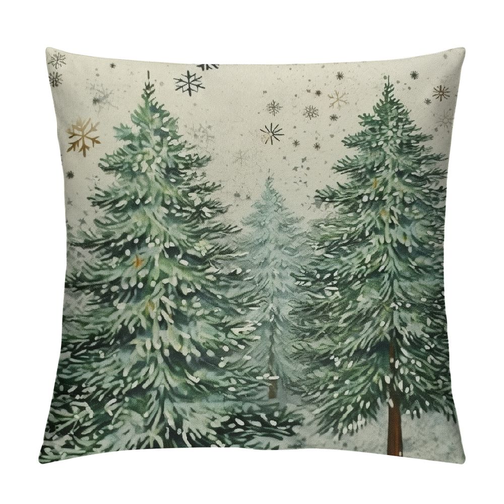 GOSMITH Christmas Pillow Covers Forest Trees Christmas Decor Pillow ...