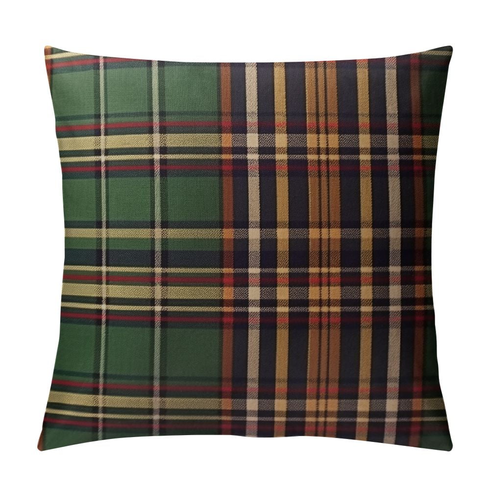 GOSMITH Christmas Scottish Tartan Plaid Throw Pillow Covers Farmhouse ...
