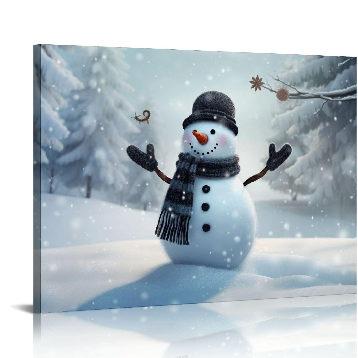 GOSMITH Christmas Snowman Canvas Wall Art Decor Poster Pictures Print ...