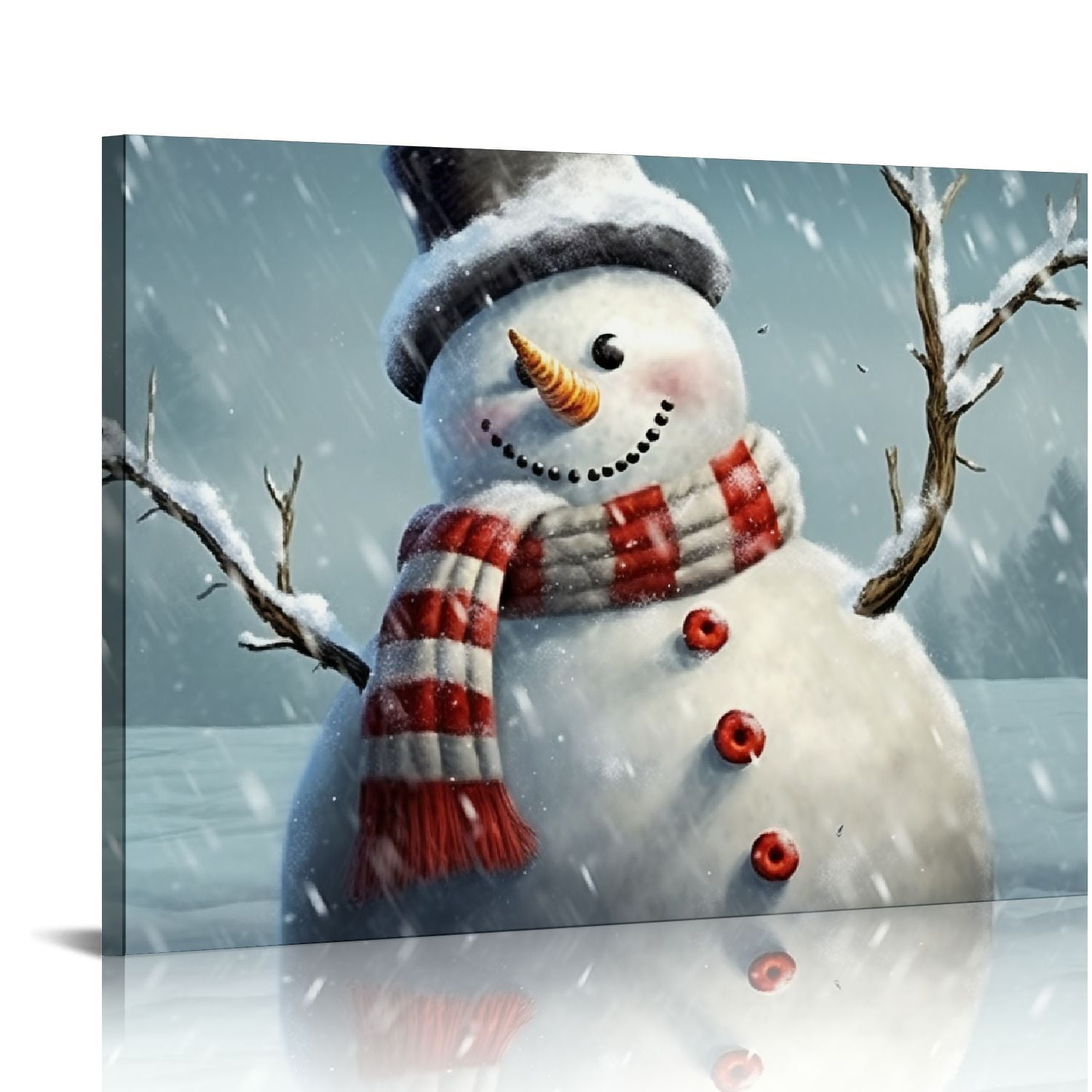 GOSMITH - Christmas Snowman Wall Art Painting Pictures Festival Art ...