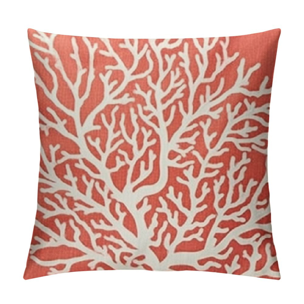 GOSMITH Coastal Coral Throw Pillow Covers Starfish Beach Nautical ...