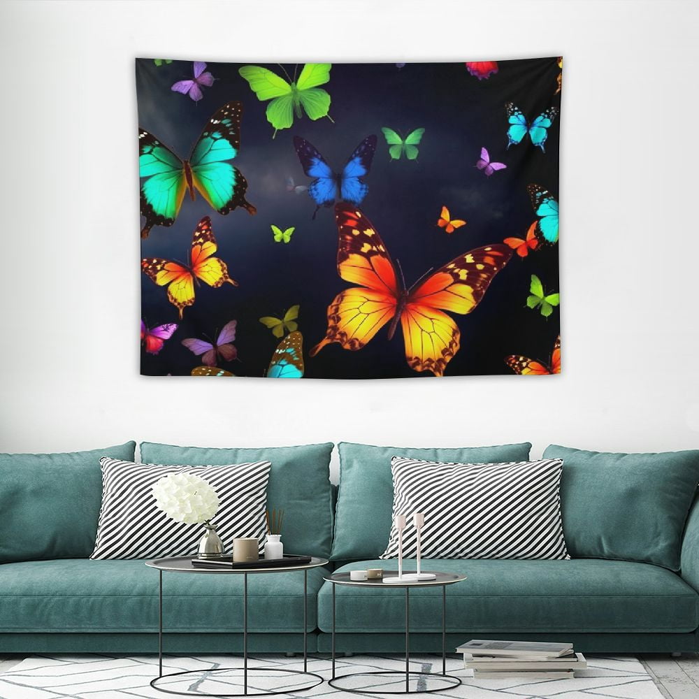 GOSMITH Colorful Butterfly Tapestry Wall Hanging Trippy Vintage Insect ...