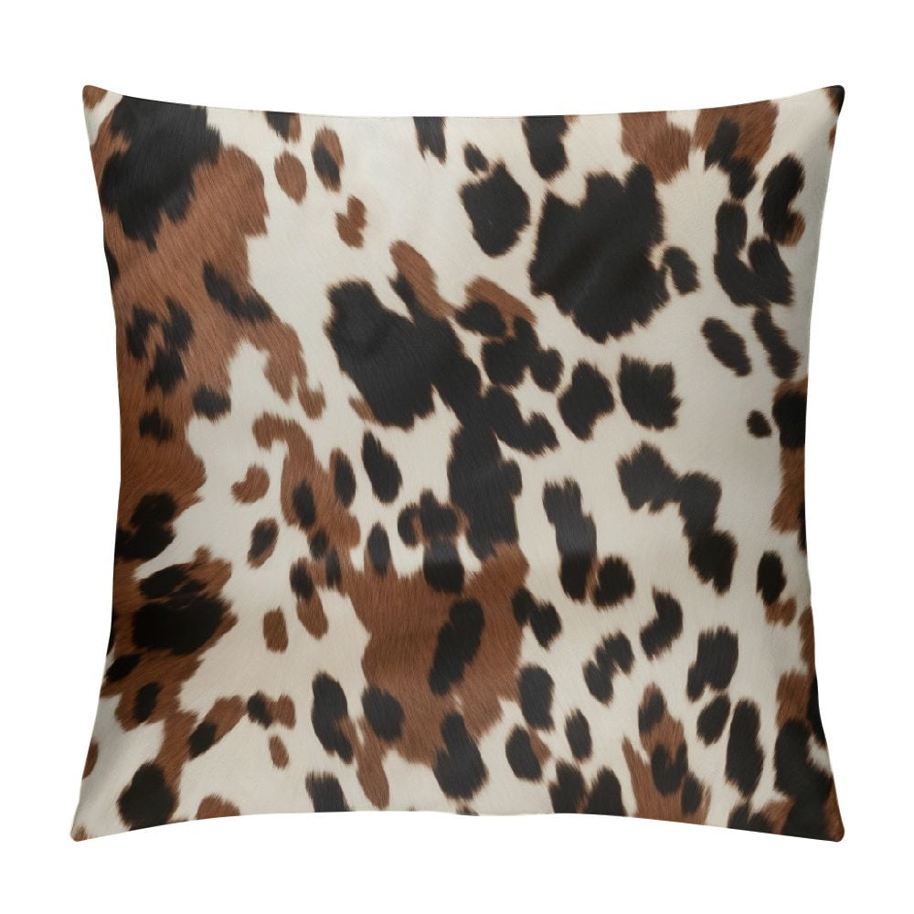 GOSMITH Cow Print Throw Pillow Cover Set of Western Farm Animal Skin ...