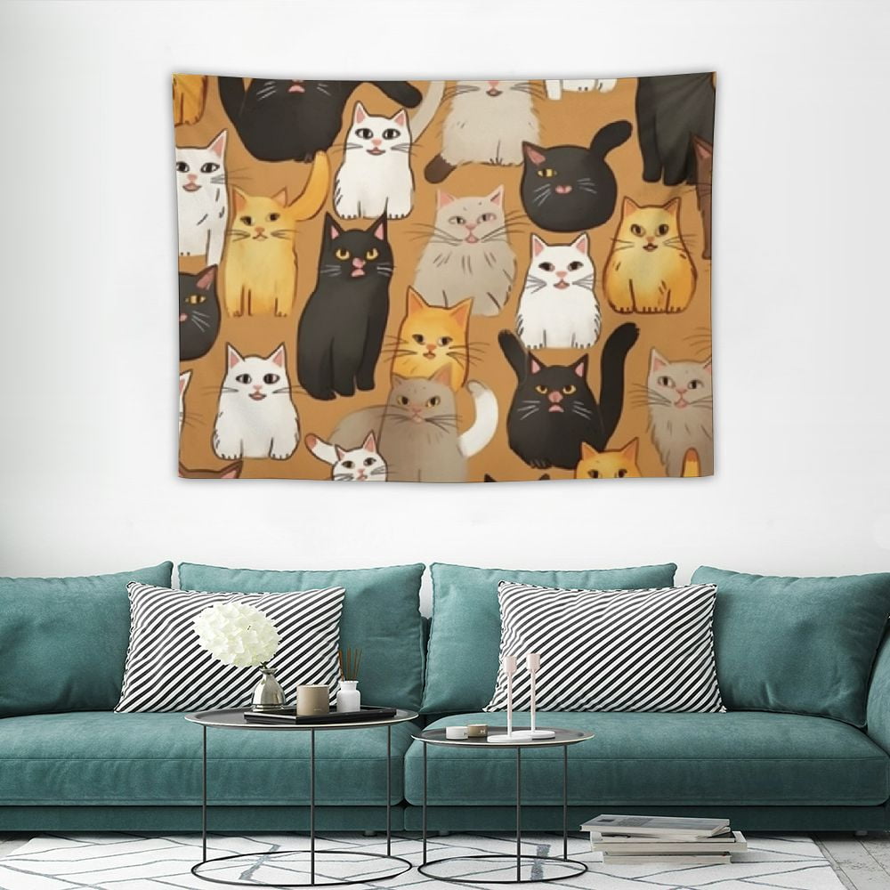 GOSMITH Cute Cat Tapestry Cartoon Pet Animals Wall Hanging Art for Kids ...