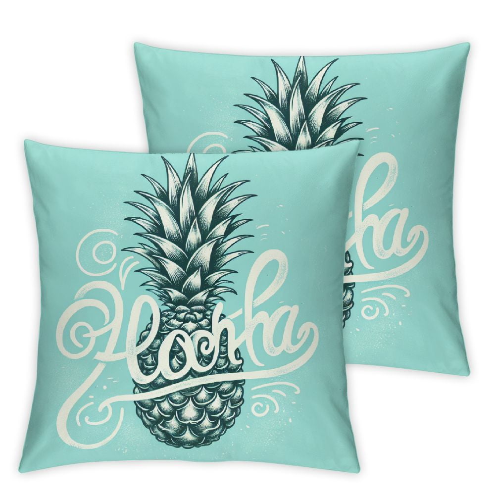 GOSMITH Cute Girl Aloha Pineapple Pattern Square Decorative 2-Piece ...