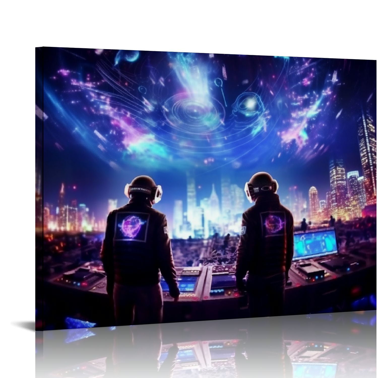 GOSMITH DJ Painting Daft Punk Live Music Pictures DJing Wall Art Canvas ...