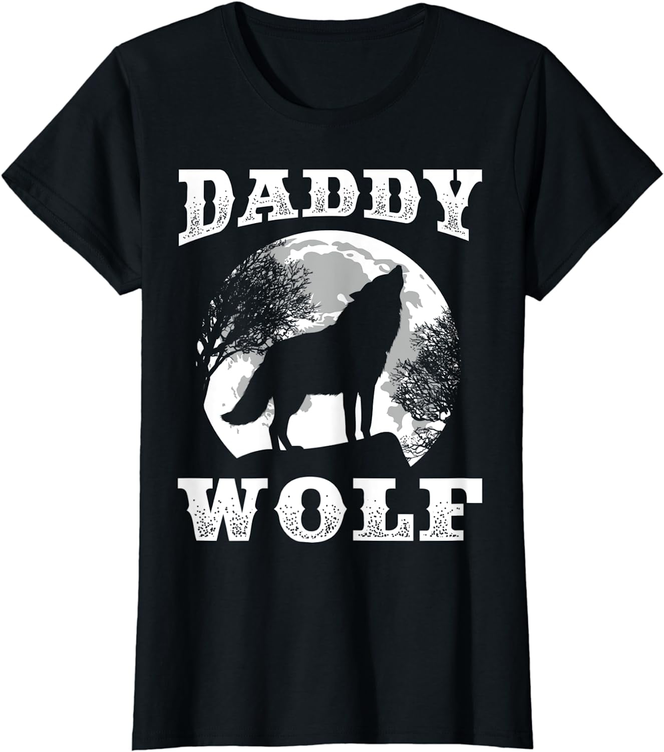 GOSMITH Daddy Wolf Design Wolves Dad Moon T-Shirt 882094-black ...
