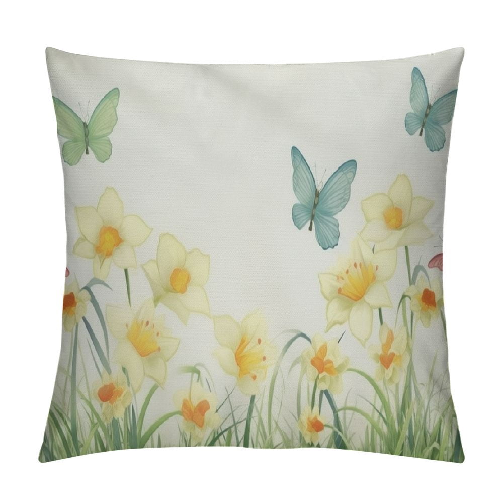 GOSMITH Daffodils Throw Pillow Cushion Cover, Daffodil Field with ...
