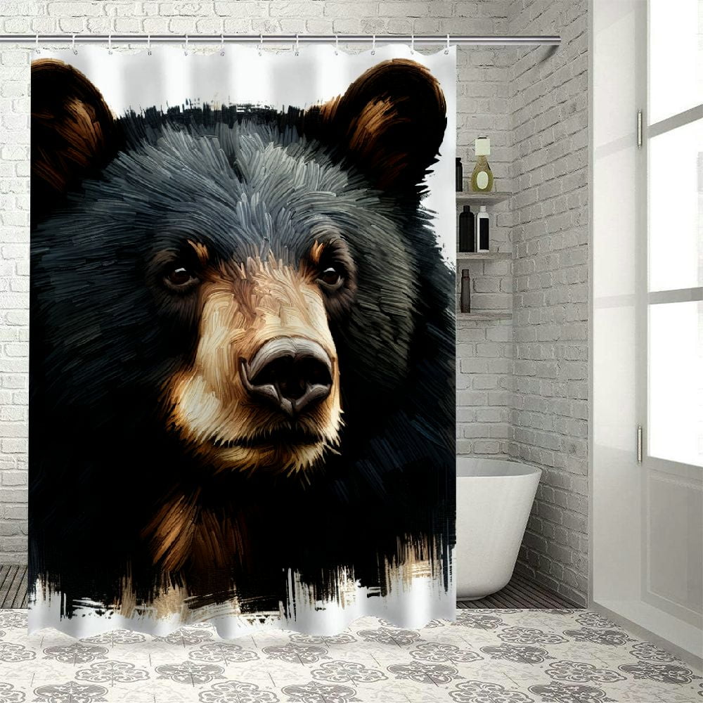 GOSMITH Decorative Canoe Trip (Bear) Design Shower Curtain for Bathroom ...