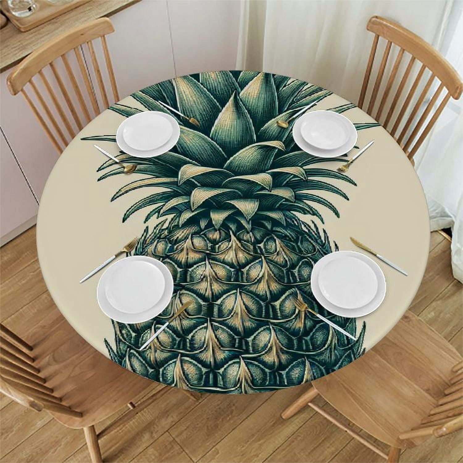 GOSMITH Decorative Pineapple Waterproof Resistant Fabric Round ...