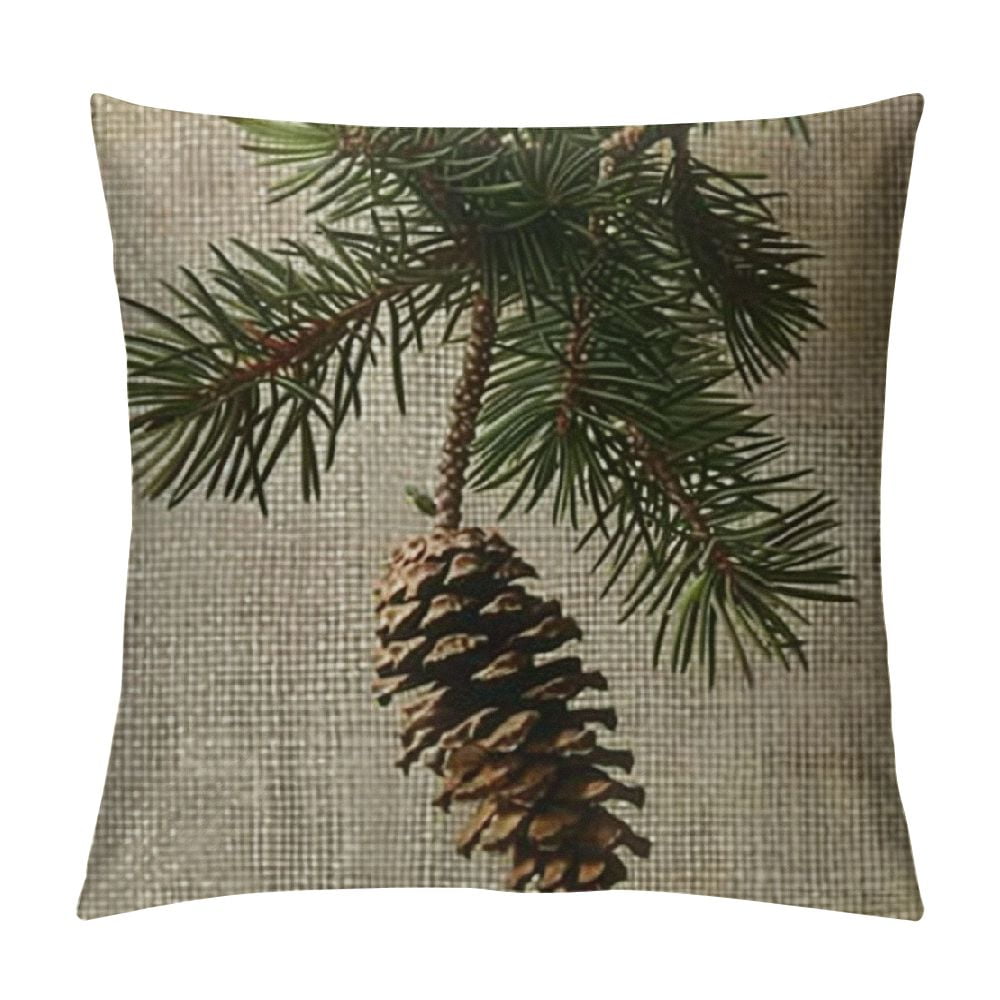 Leisuo Decorative Throw Pillow Case Evergreen Branch Beautiful Lump ...