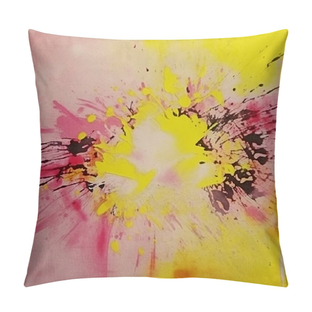 GOSMITH Decorative Throw Pillow Cover Mix Stroke Modern Colorful ...