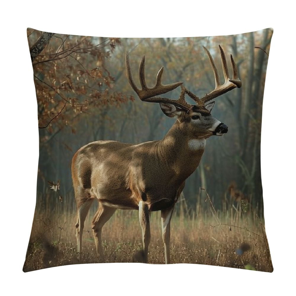 GOSMITH Deer Grass Hunting Rustic Farmhouse Decorative Throw Pillow ...