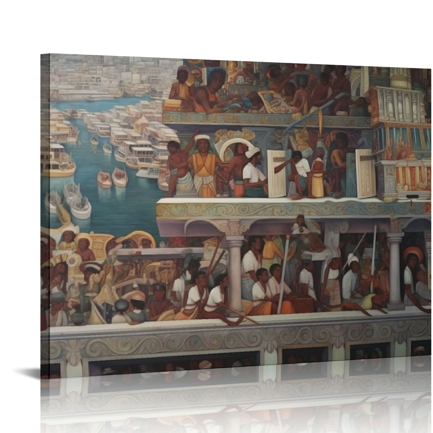 GOSMITH Diego Rivera Mural of The Aztec Market of Tlatelolco Wall Art ...