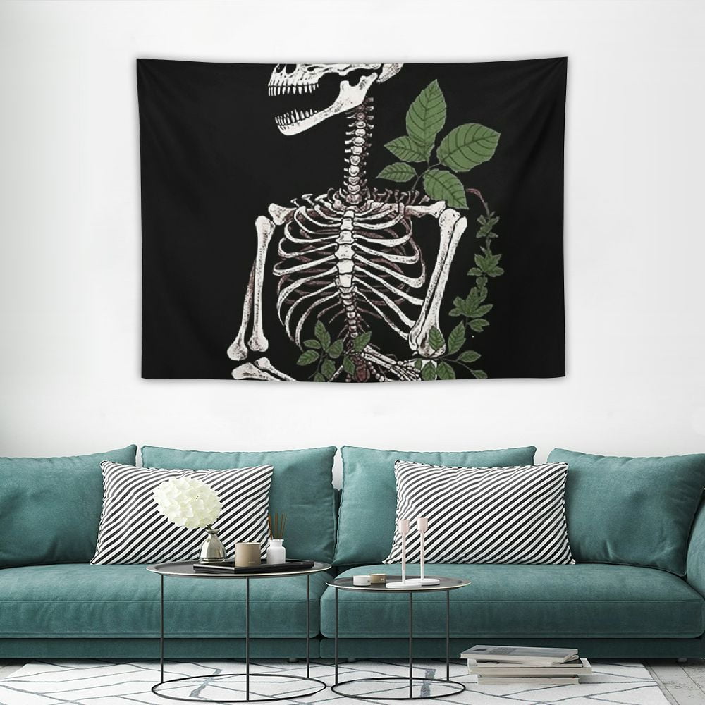 GOSMITH Dinosaur Skeleton Tapestry White Black Tapestry Wall Hanging ...