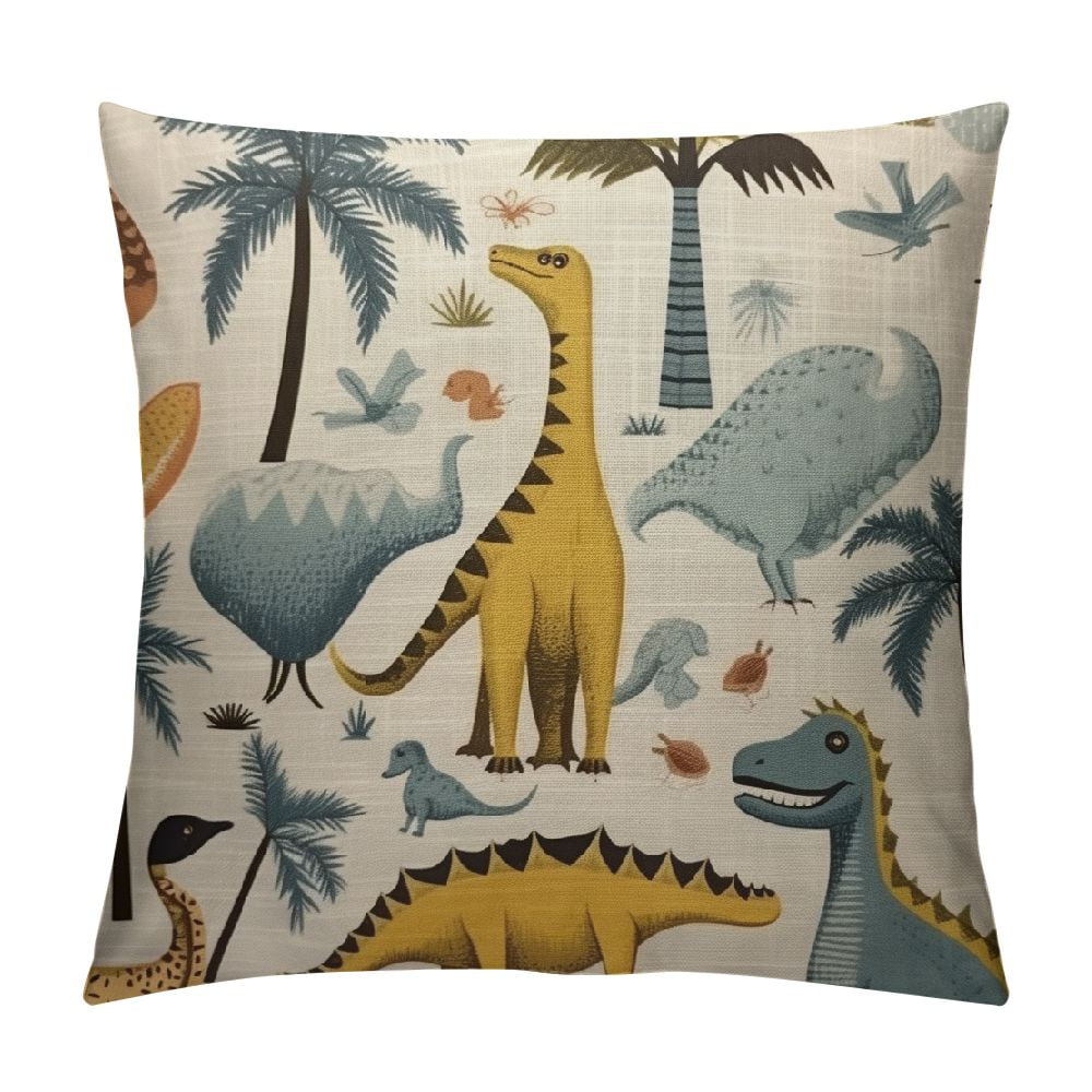GOSMITH Dinosaurs Decorative Throw Pillow Cover Cute Animal Cartoon ...