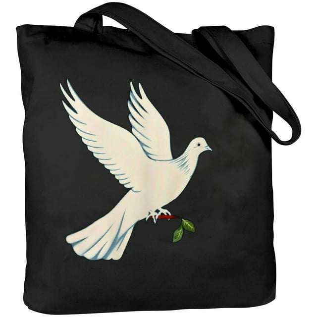 GOSMITH Dove of Peace White Dove Tote Bag - Large Capacity Shoulder Bag ...