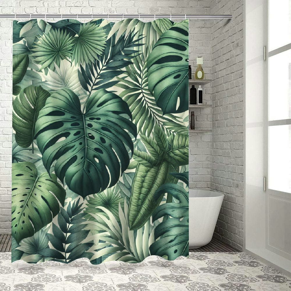 GOSMITH Durable and Washable Palm Leaf Green Tropical Leaves Decorative ...