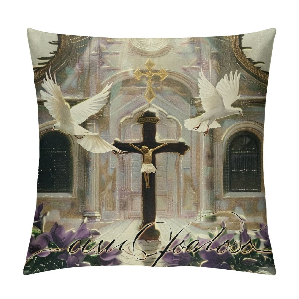 GOSMITH Easter He is Risen Decorative Throw Pillow Covers, Jesus is The ...