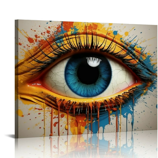 GOSMITH Eye Bold Abstract Prints, Modern Wall Decor Fabric Prints, Wall ...