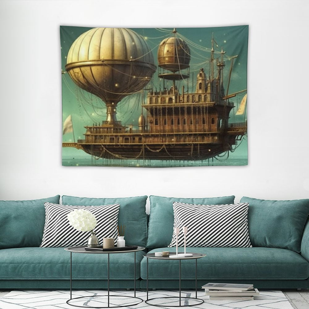 GOSMITH Fantasy Tapestry, Surreal Sky Scenery Steampunk Airship Sci Fi ...