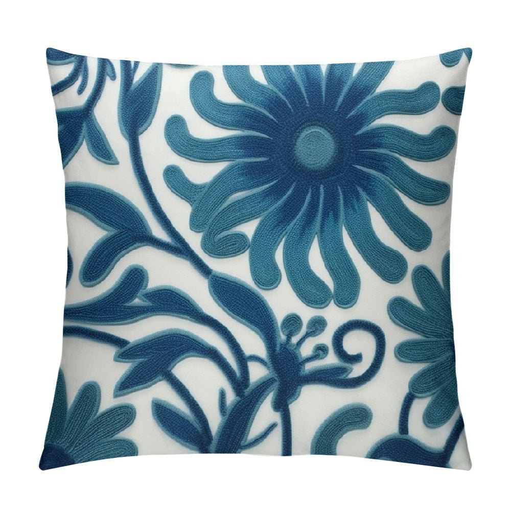 GOSMITH Farmhouse Floral Leaves Decorative Throw Pillow Cover, Boho ...