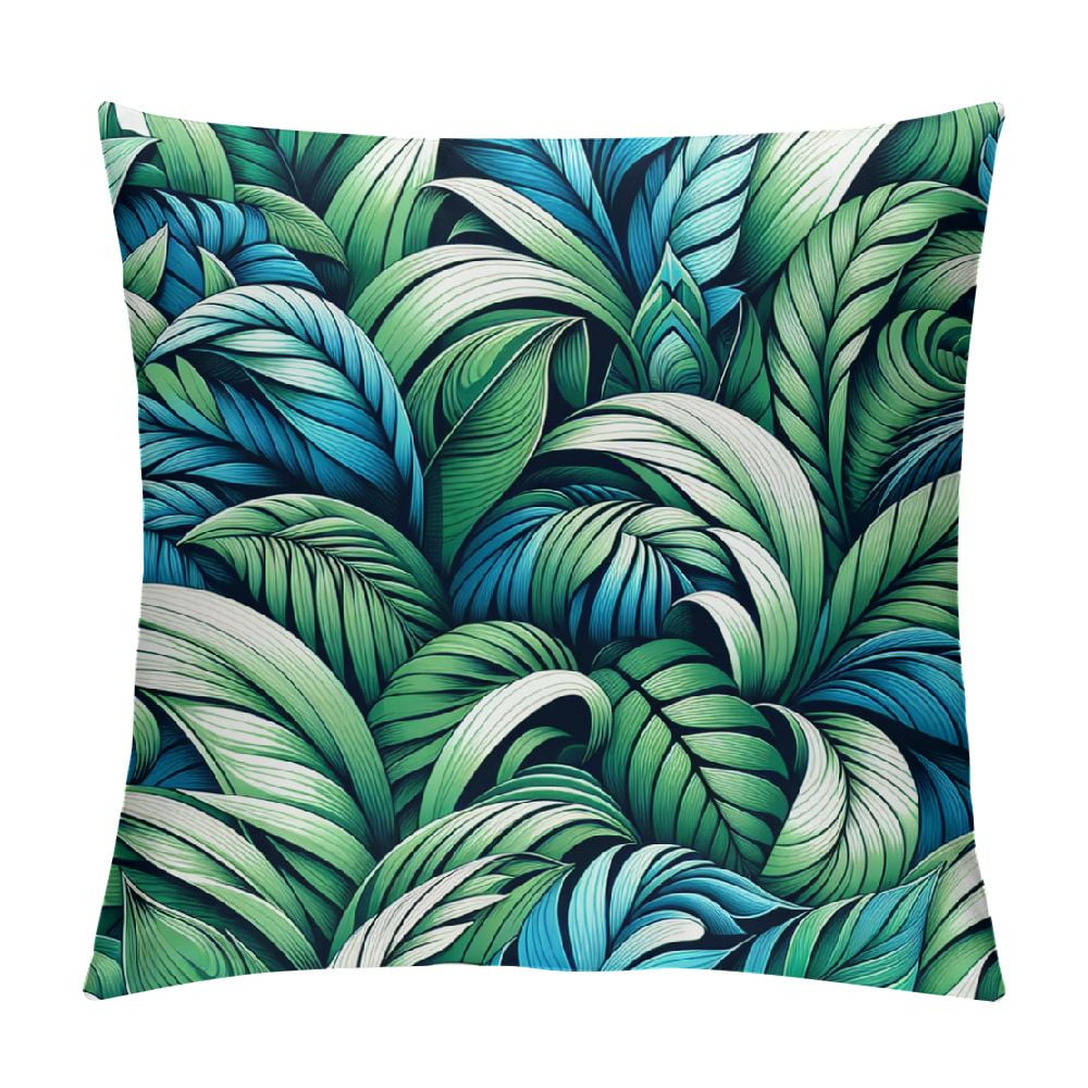 GOSMITH Farmhouse Pillow Cover, Tropical Pillow Cover, Tropical Palm ...