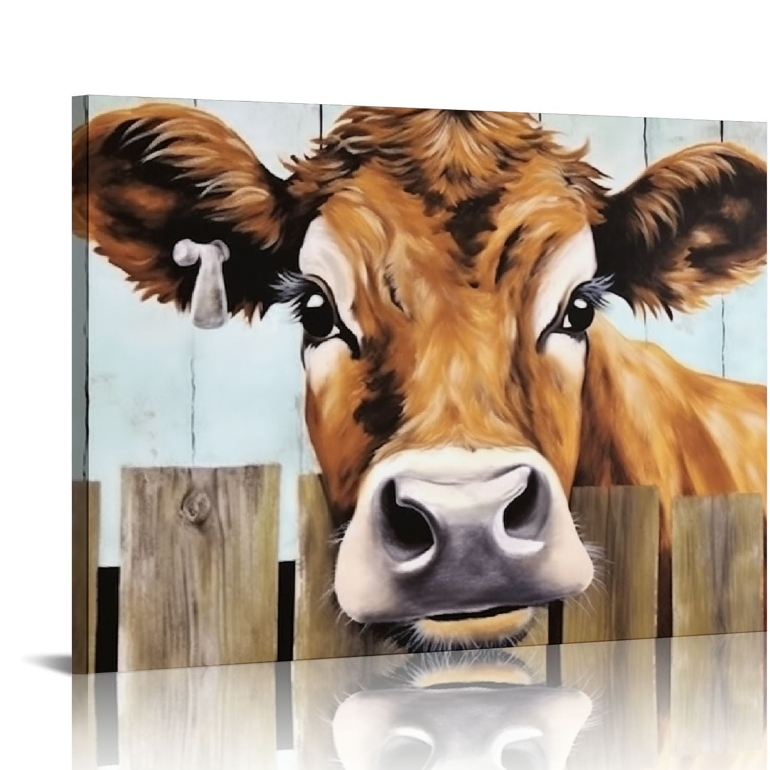 GOSMITH Farmhouse canvas Printing Rustic Bedroom Decor Retro Cow Wall ...