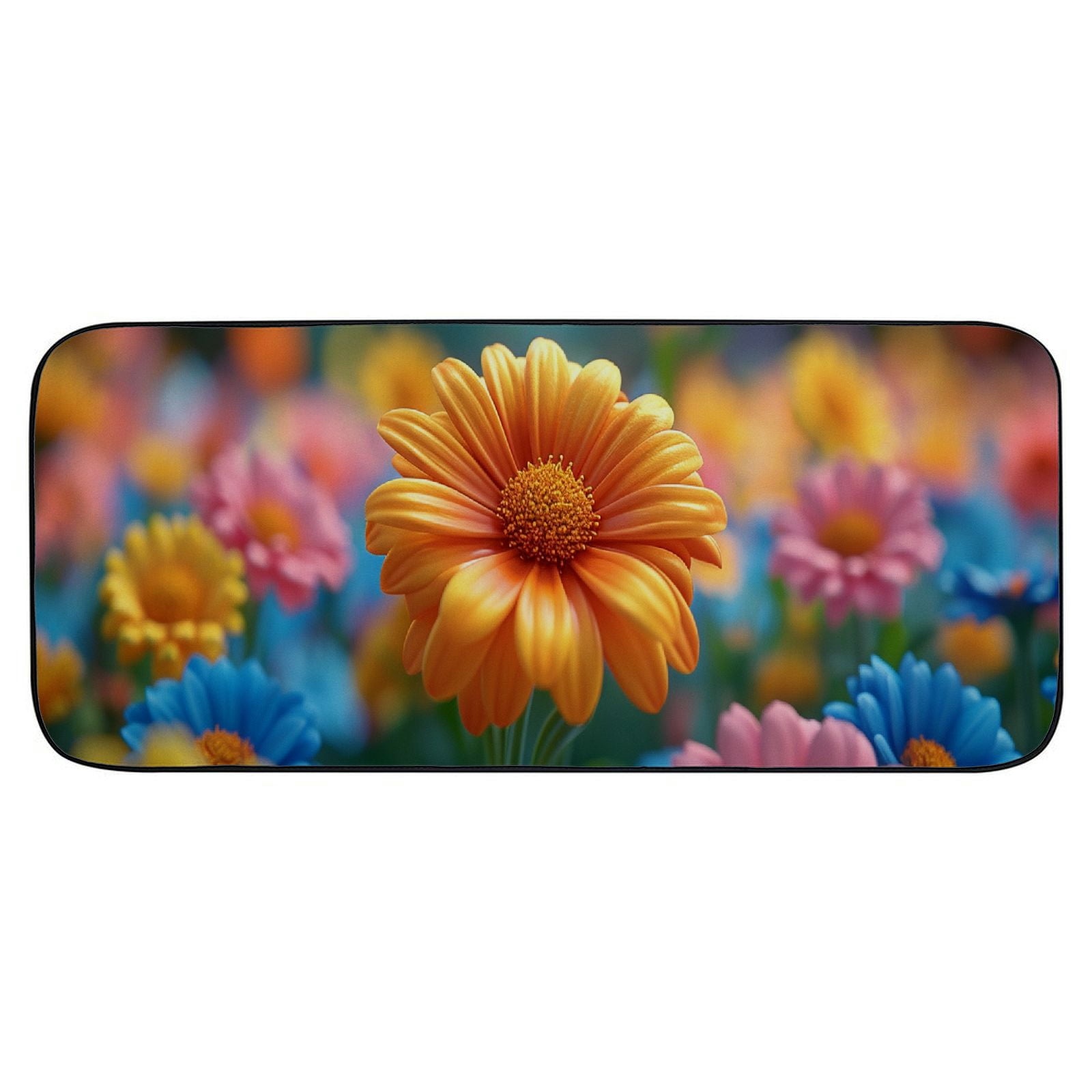 GOSMITH Felt Square Floor Mat for Home Flower, Flower Field - Anti-Slip ...
