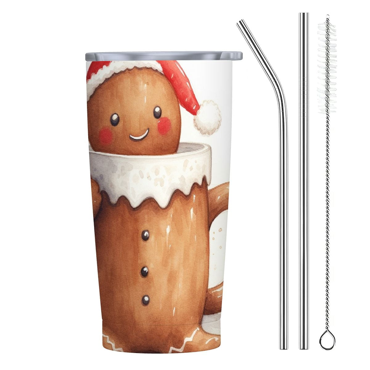 GOSMITH Fir Tree Gingerbread Man Stainless Steel Tumbler Vacuum ...