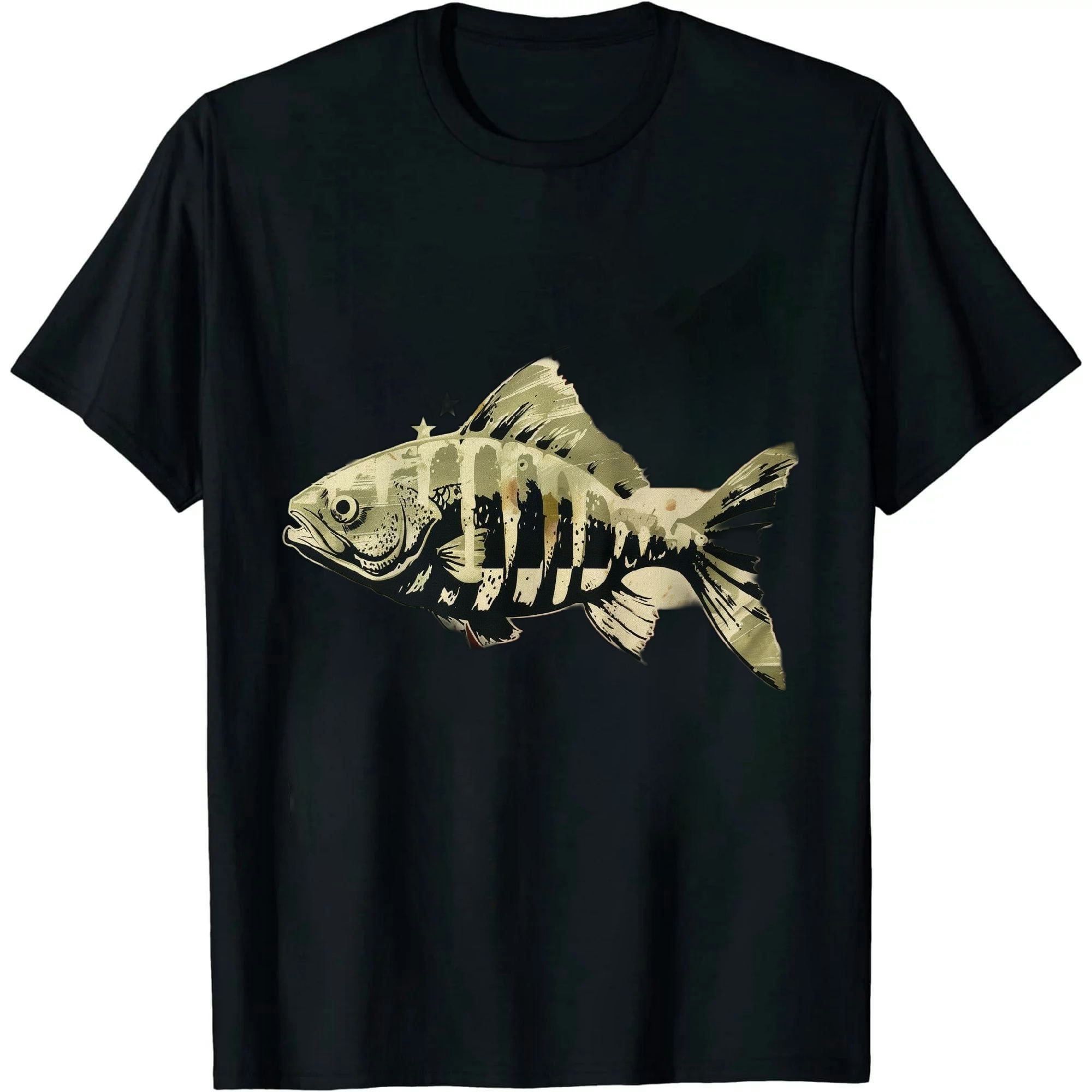 Leisuo Fish Bones Skeleton US American Flag uflage Fishing T-Shirt ...