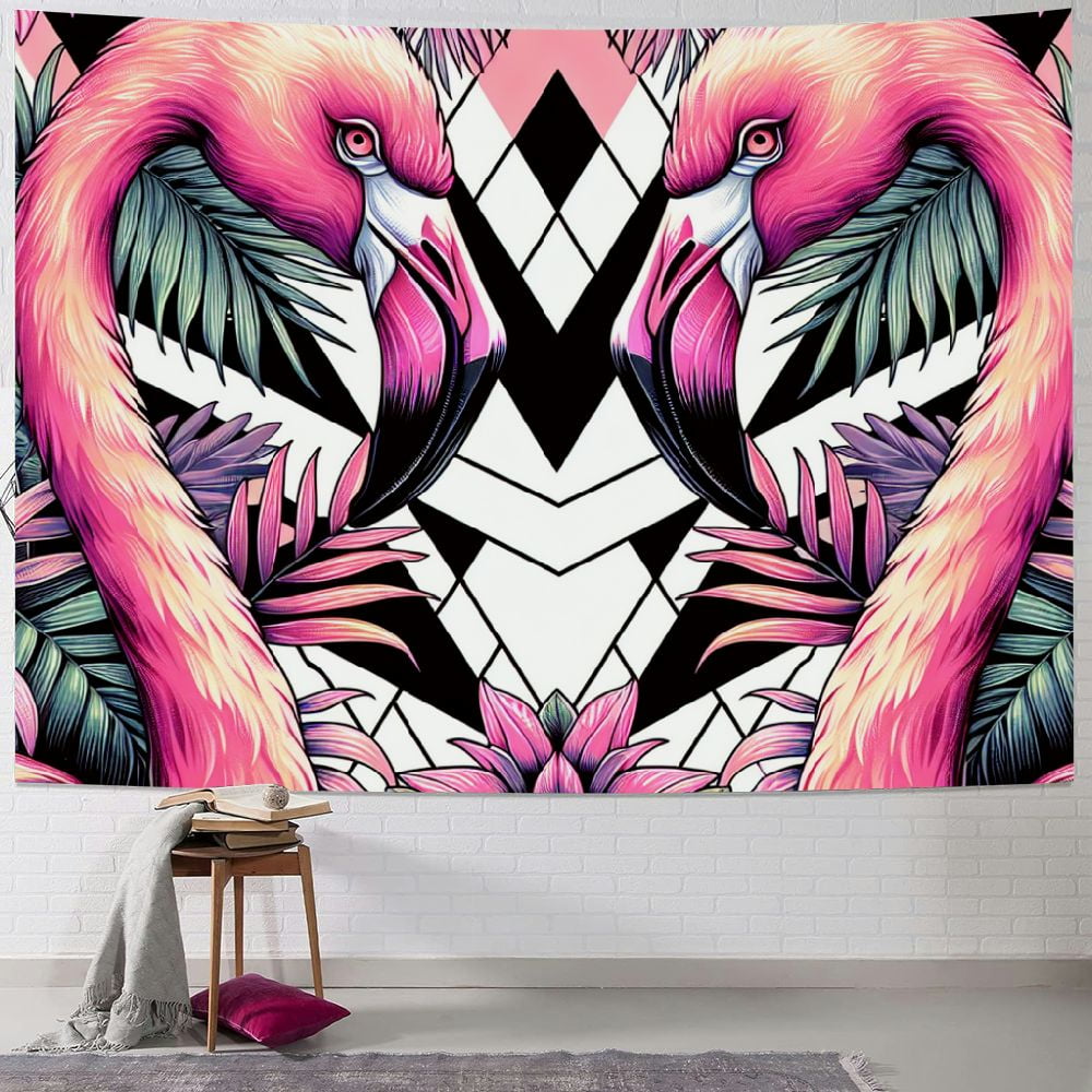GOSMITH Flamingo Beautiful Bird Pink Flamingo with Tropical Banana ...