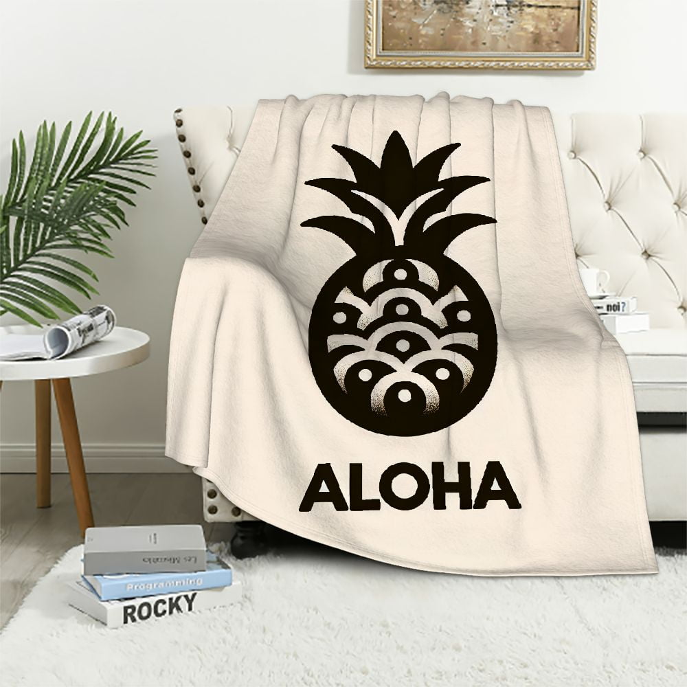 GOSMITH Flannel Blanket Aloha Pineapple Aloha Tropical Fruit Hawaii ...
