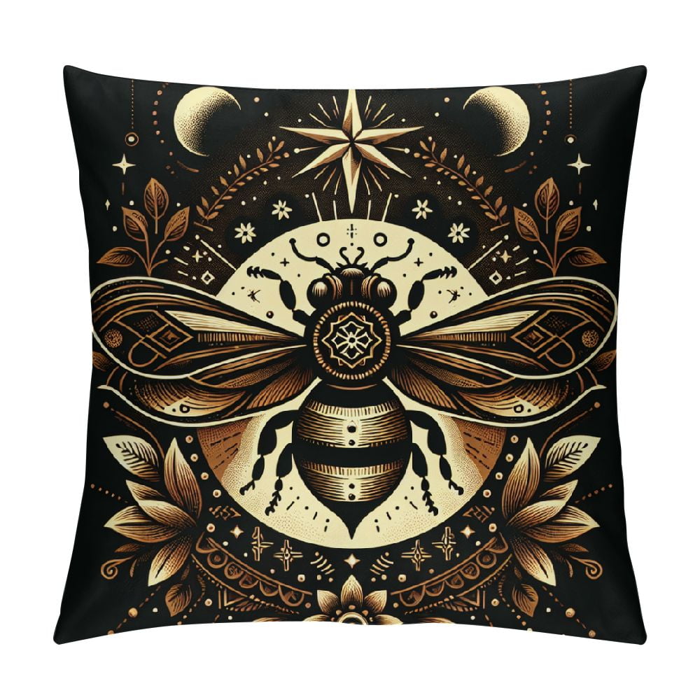 Leisuo Floral Bee Pillow Covers, Bee Gifts for Women, Bee Decor, Bee ...