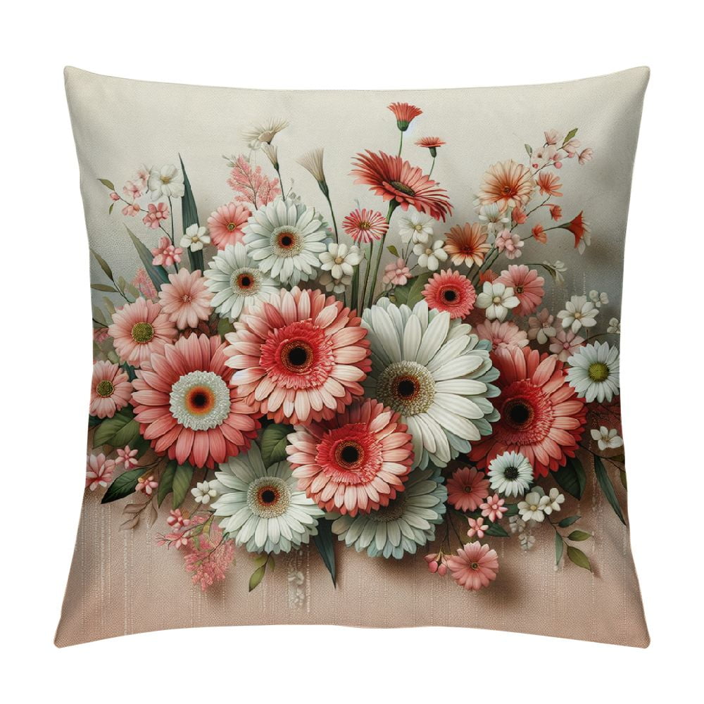 GOSMITH Floral Eucalyptus Throw Pillow Cushion Cover, Blushing Spring ...