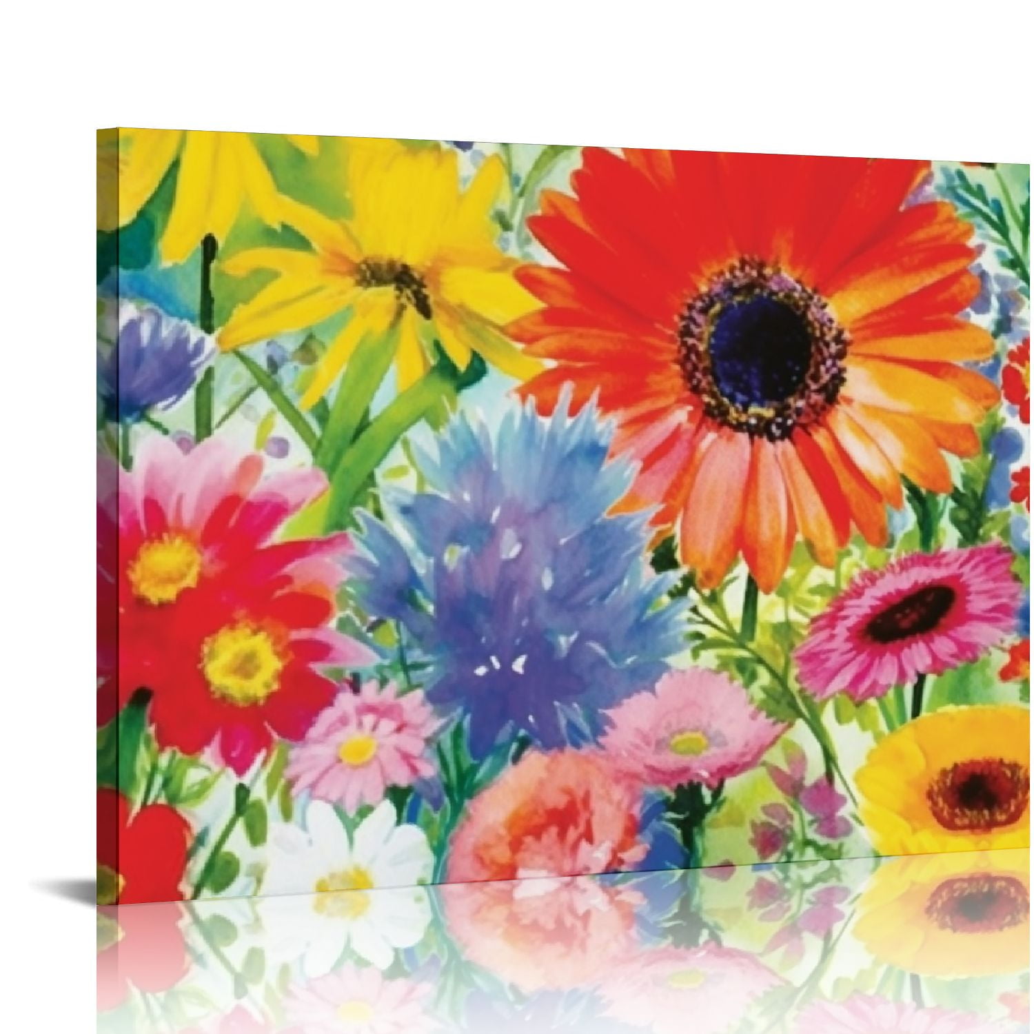 GOSMITH Flowers Wall Art Bright Colors Canvas Art Abundant Blooms ...