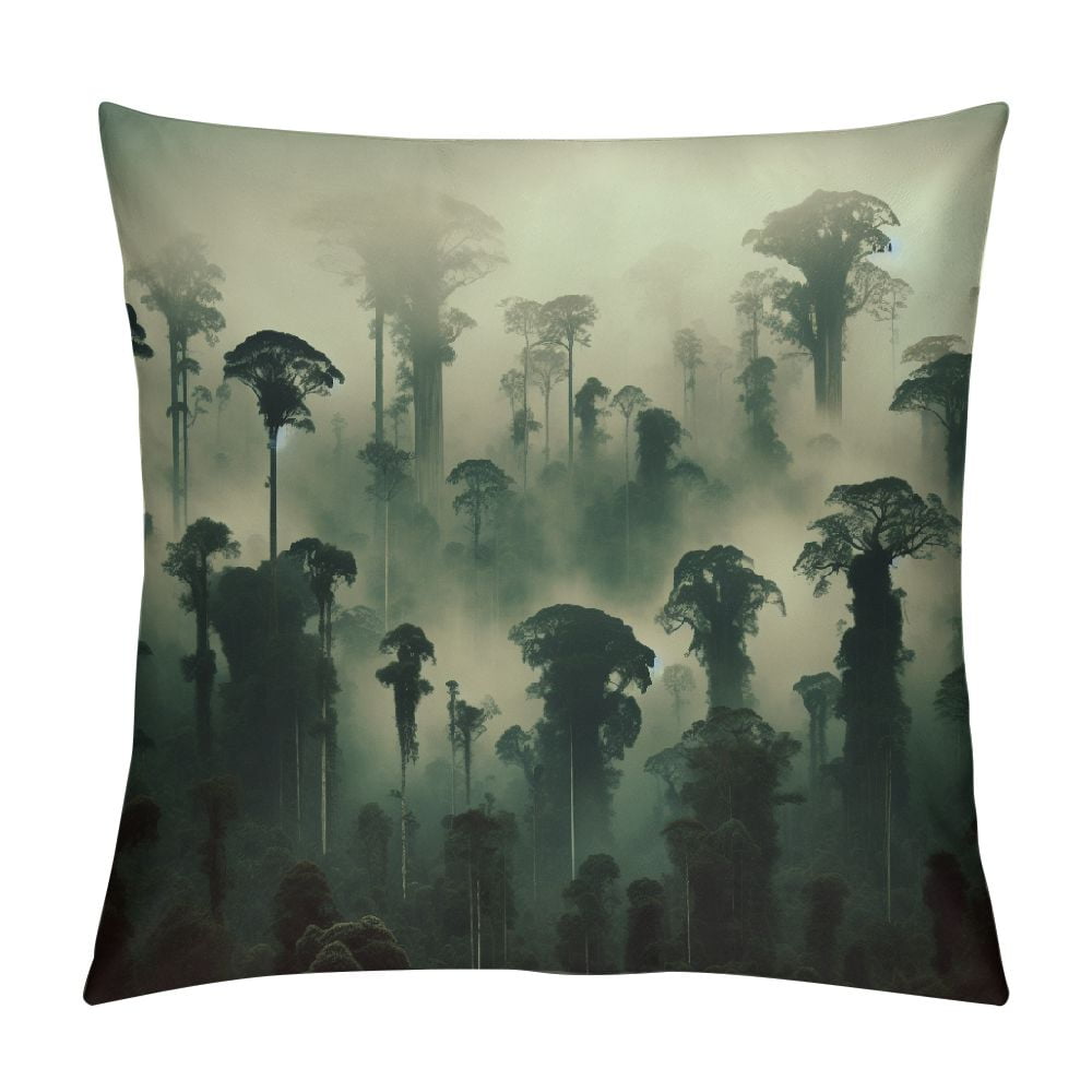 Leisuo Foggy Forest Body Pillow Cover Misty Fir Hipster Vintage Nature ...