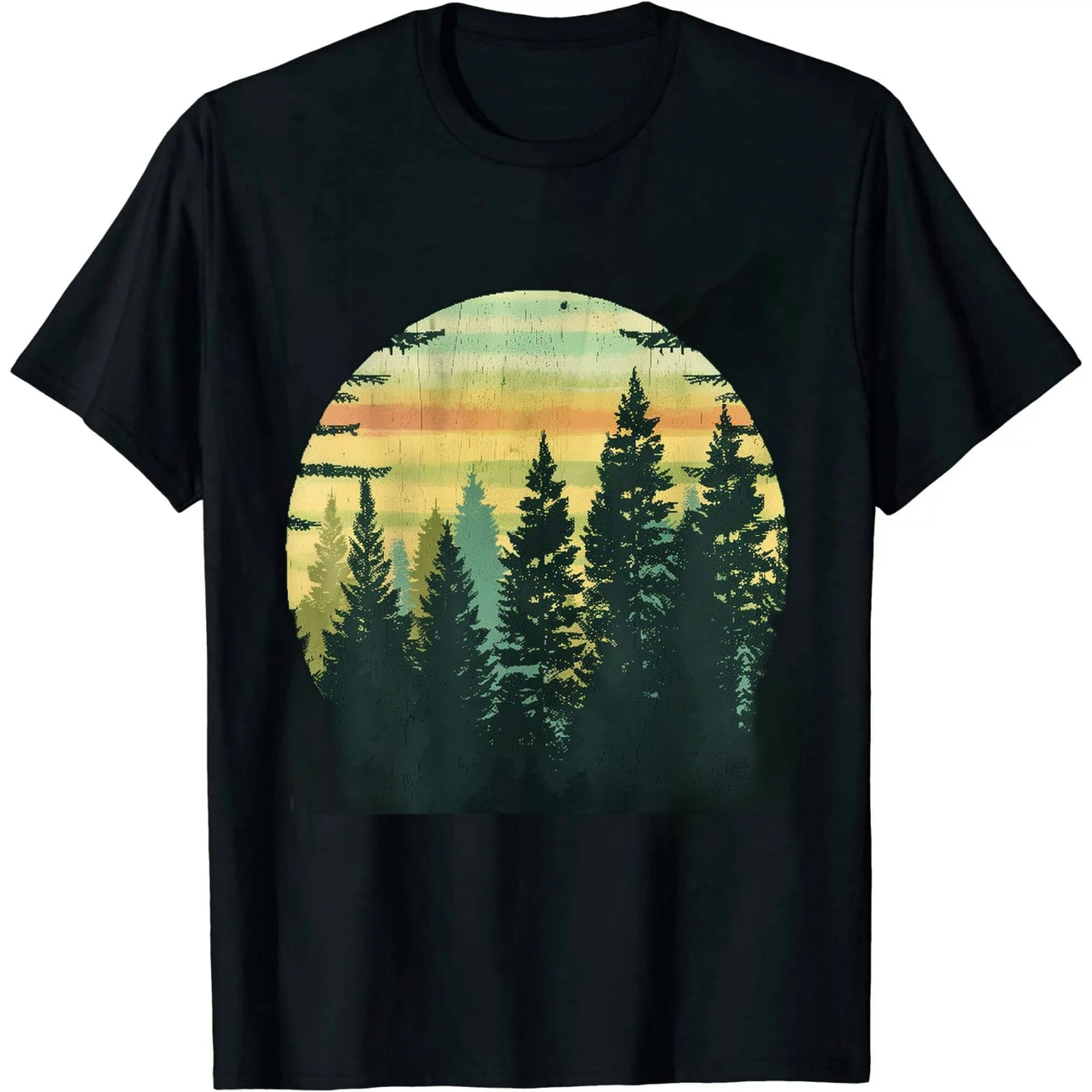 GOSMITH Forest Light Outdoor Nature Trees Retro Forest T-Shirt ...