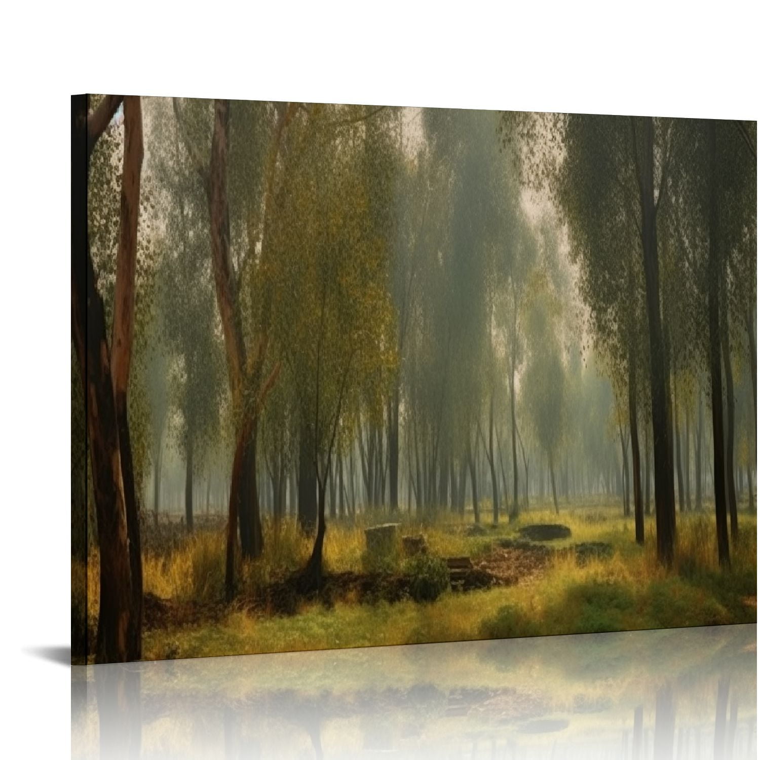 GOSMITH Forest Posters 1 Panel Canvas Wall Art Green Trees Pictures ...