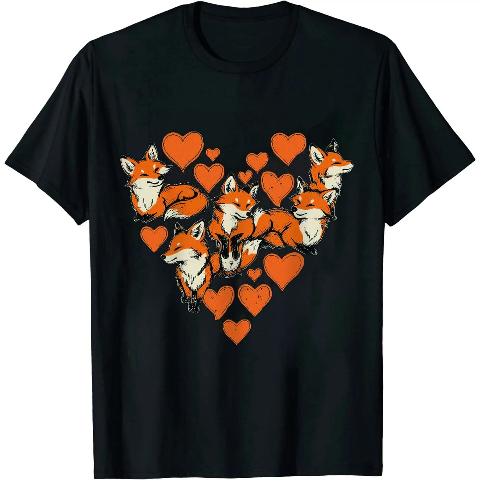 GOSMITH Fox Shirts For Women Heart Gifts Poses Cute Fox T-Shirt ...