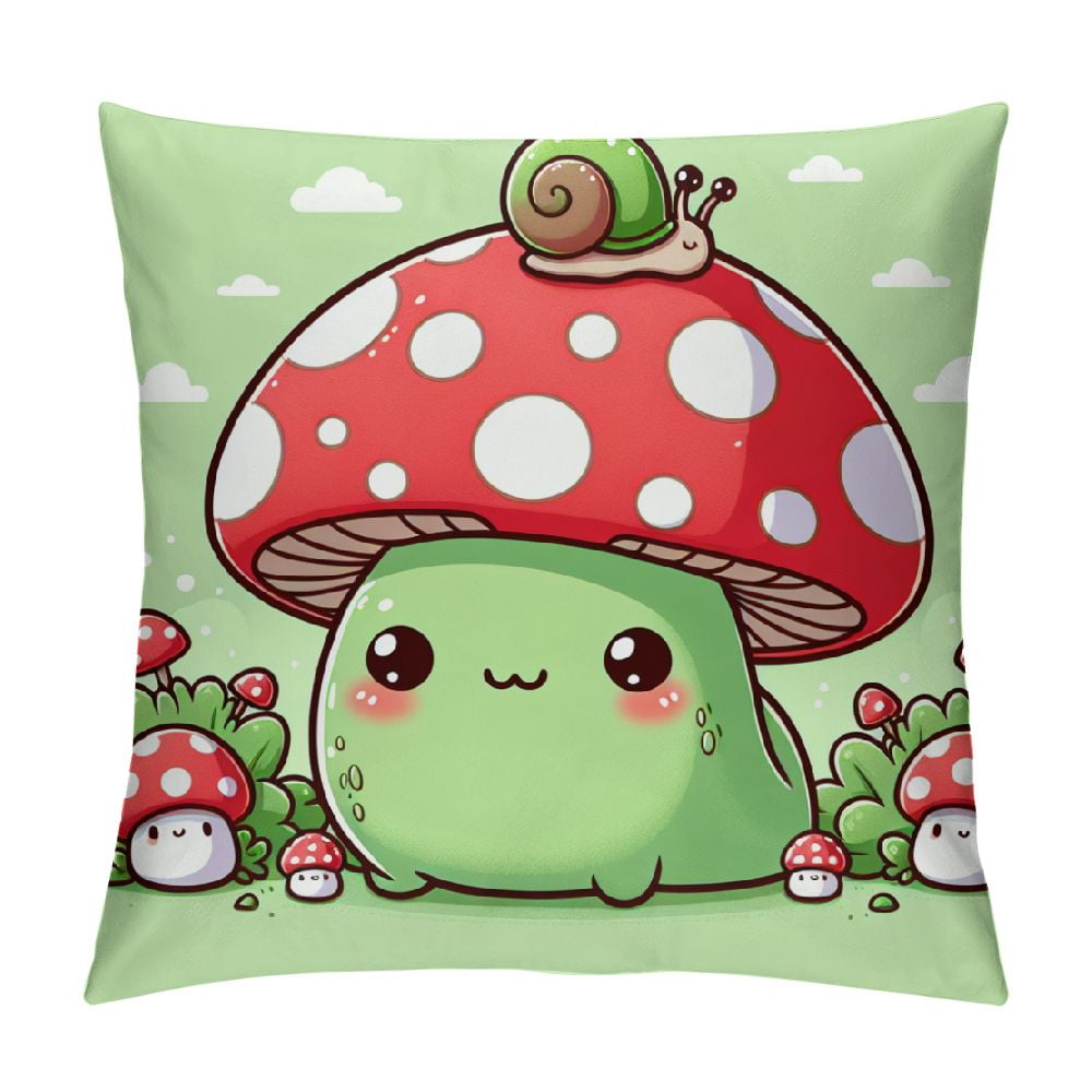 GOSMITH Frog with Mushroom Hat and Snail, Cottagecore Aesthetic Throw ...