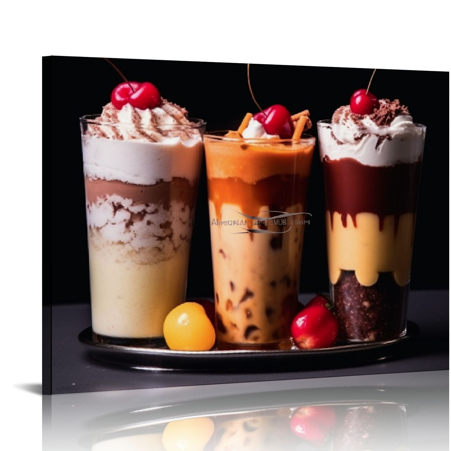 GOSMITH Fruit Food Canvas Wall Art Tropical Fruit Smoothies With ...