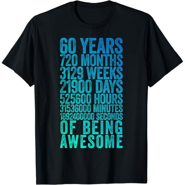GOSMITH Funny 60th Birthday Shirt Old Meter Funny 60 Year Old T-Shirt ...