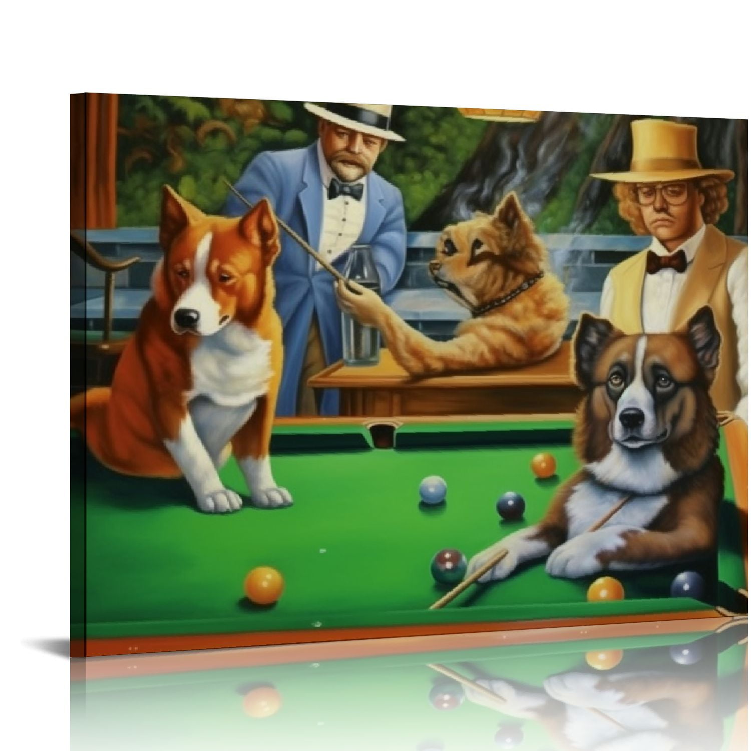 GOSMITH Funny Dog Playing Pool Animal Poster For Room Aesthetic Poster ...