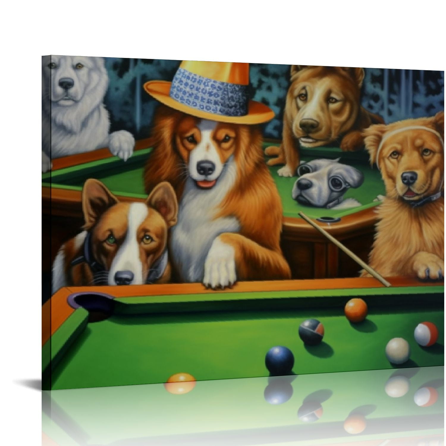 GOSMITH Funny Dog Playing Pool Animal Poster For Room Aesthetic Poster ...