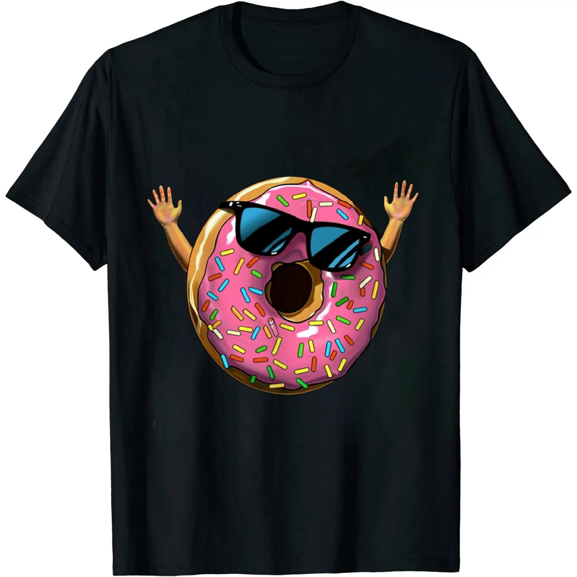 Leisuo Funny Donut Designs For Women Hip-Hop Dabbing Donut T-Shirt ...