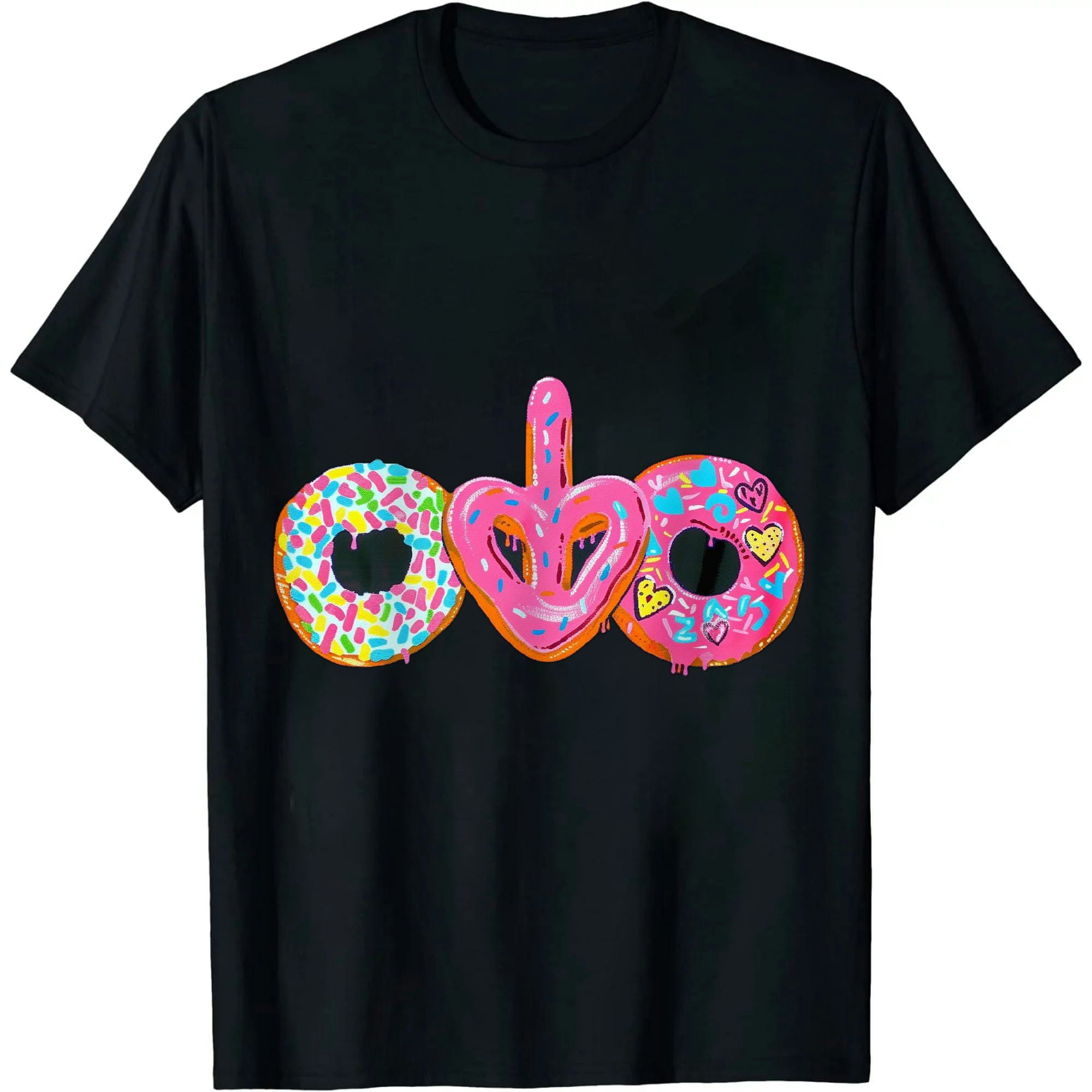 GOSMITH Funny Doughnut Donut Lover - Peace Love Donuts Themed T-Shirt ...
