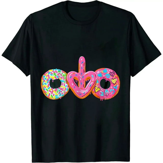 GOSMITH Funny Doughnut Donut Lover - Peace Love Donuts Themed T-Shirt ...